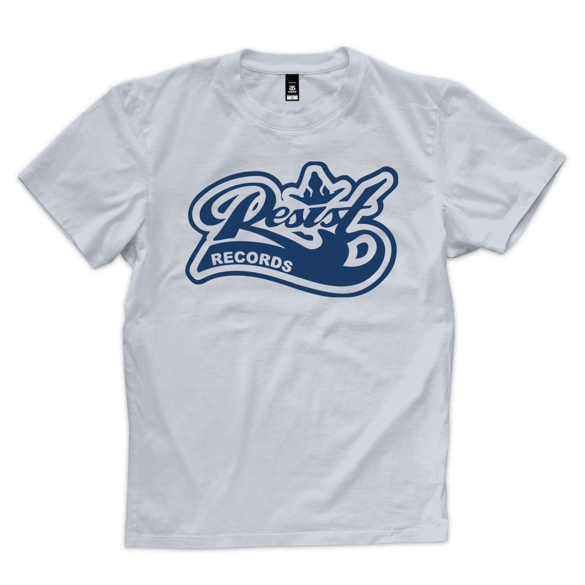 Resist "Logo" Blue On Powder T Shirt – Resist Records